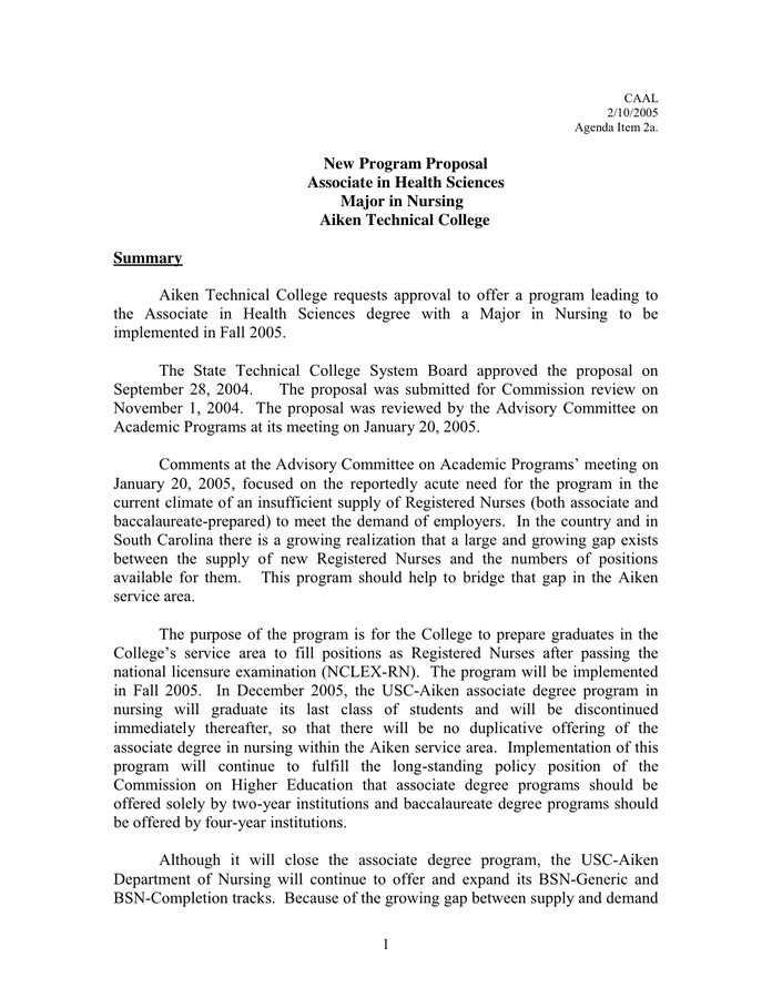 New Program Proposal in Word and Pdf formats