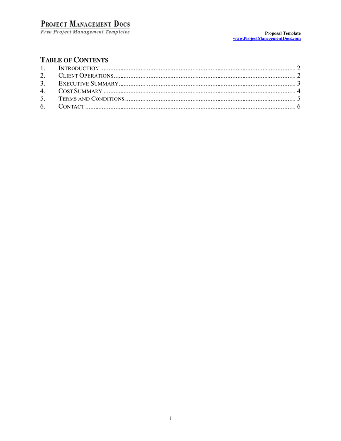 Project management Proposal Template in Word and Pdf formats - page 2 of 7