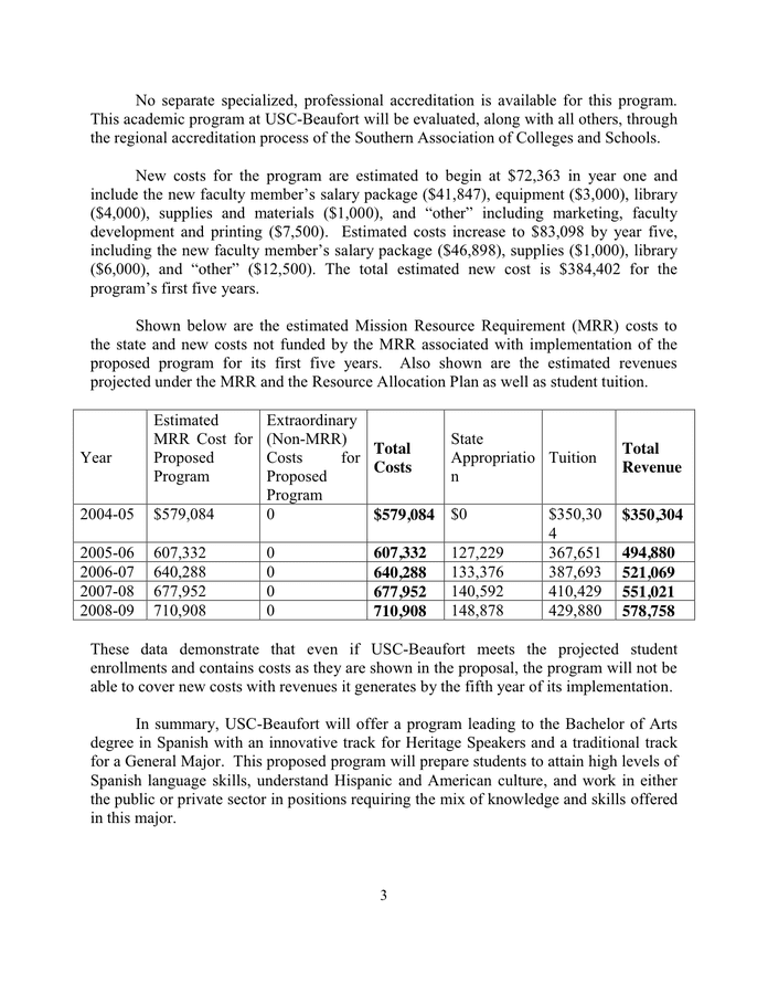 New Program Proposal in Word and Pdf formats - page 3 of 4