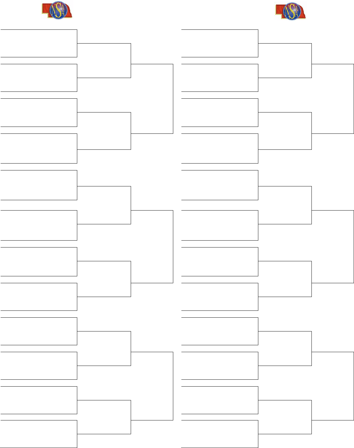 VOLLEYBALL STATE TOURNAMENT BRACKETS in Word and Pdf formats