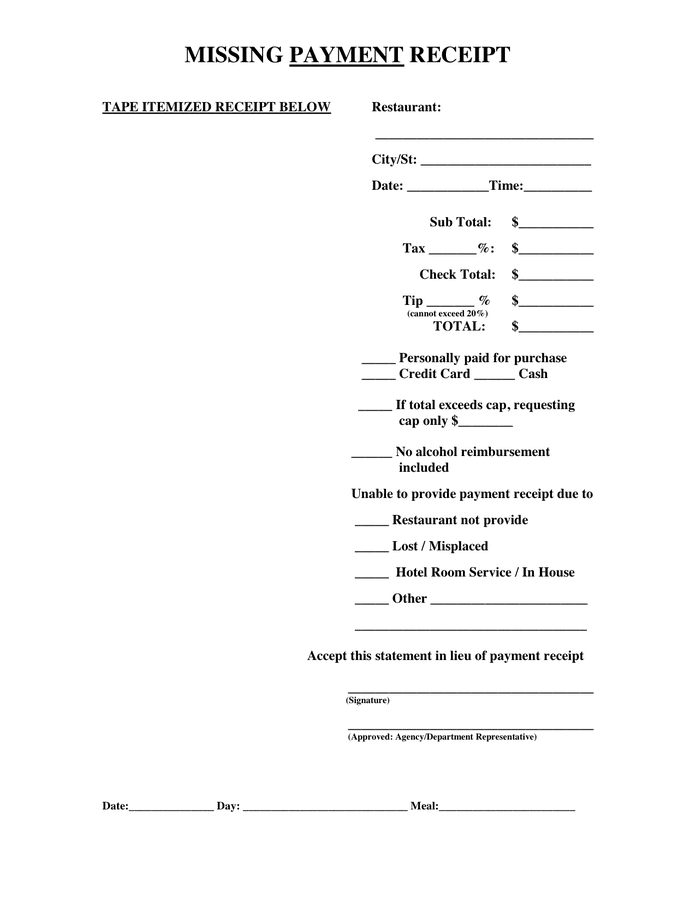Payment Receipt - download free documents for PDF, Word and Excel