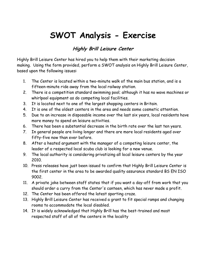 SWOT Analysis in Word and Pdf formats - page 5 of 7