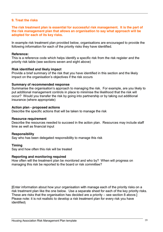 Risk Management Plan Template in Word and Pdf formats - page 19 of 22