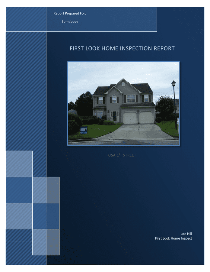 Home Inspection Report - download free documents for PDF, Word and Excel