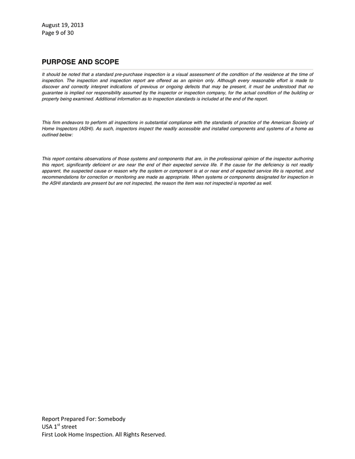 Home Inspection Report in Word and Pdf formats - page 9 of 30