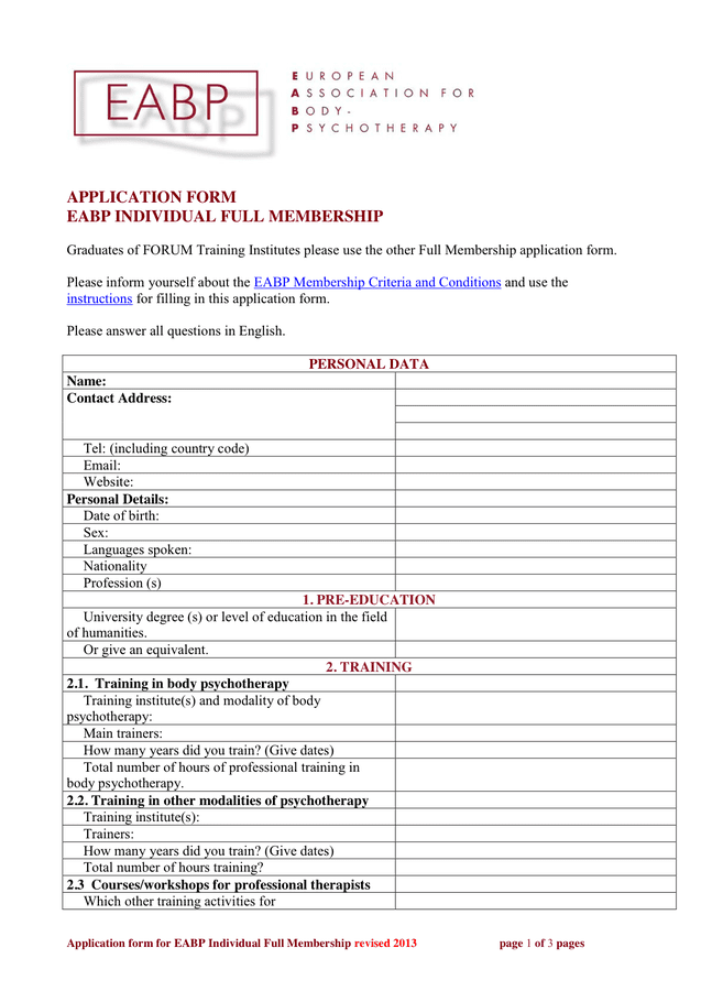 Membership application form - download free documents for PDF, Word and ...