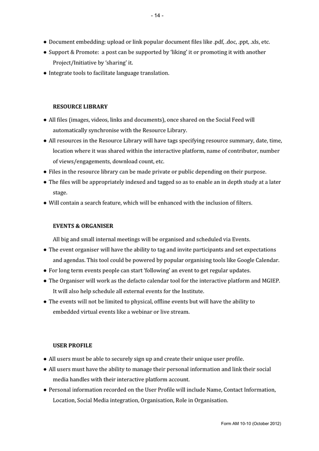 Request for Proposal - RFP in Word and Pdf formats - page 14 of 23