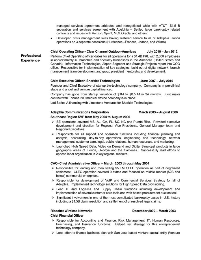 Resume template in Word and Pdf formats - page 2 of 4