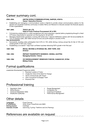 CV template in Word and Pdf formats