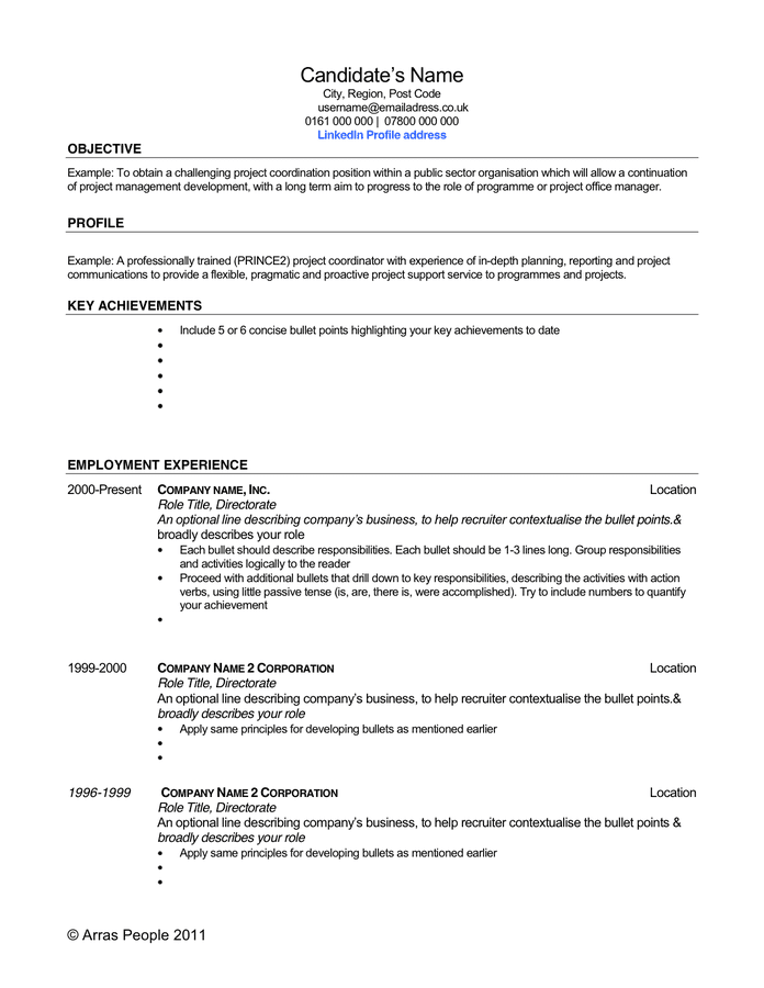 General CV Template - download free documents for PDF, Word and Excel