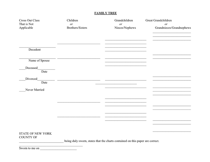 Family tree in Word and Pdf formats