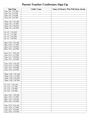 Parent - Teacher Conference Sign - Up Form Template in Word and Pdf formats