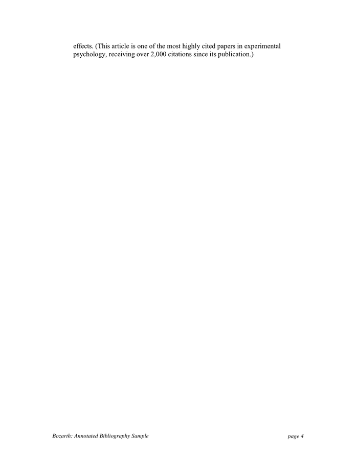 Annotated Bibliography Sample in Word and Pdf formats - page 4 of 4