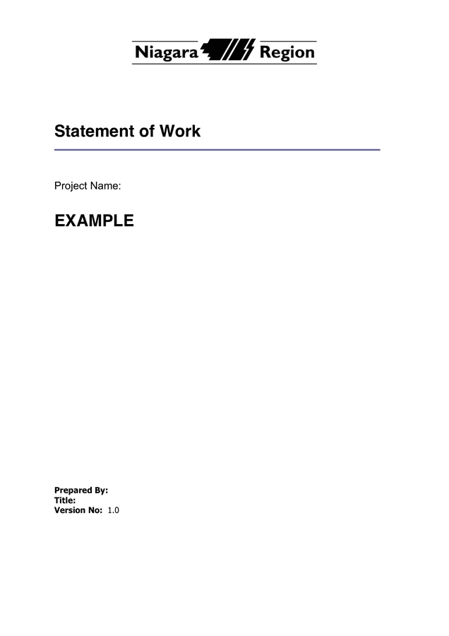 Statement of Work in Word and Pdf formats