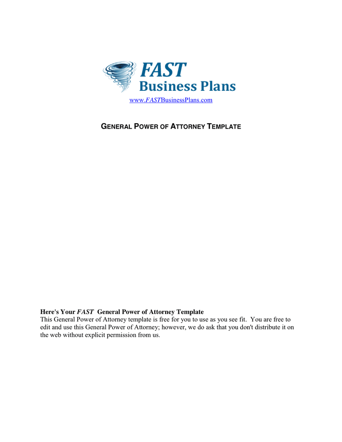 General Power of Attorney Template in Word and Pdf formats