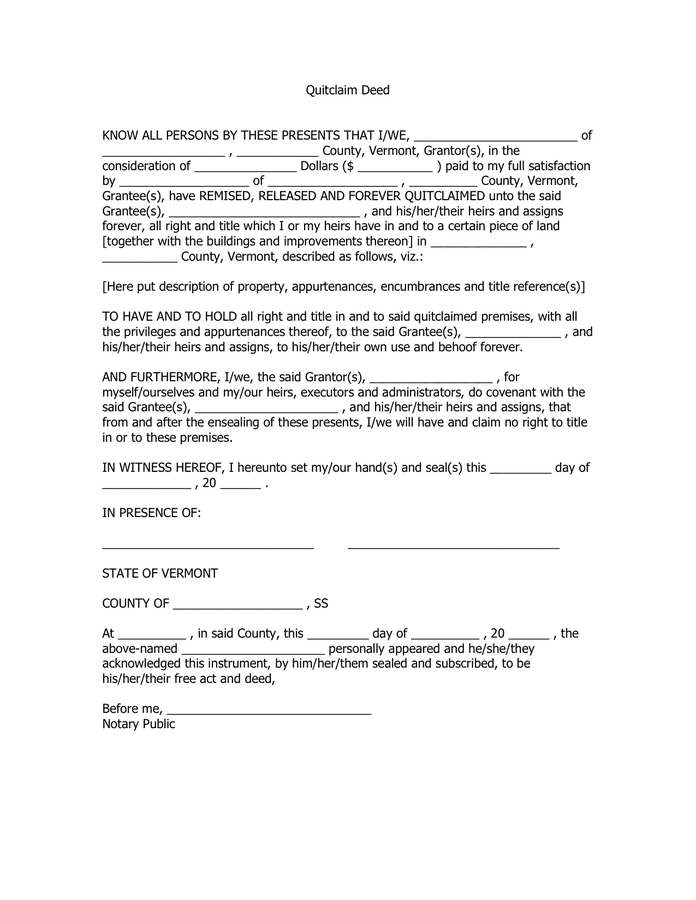 Sample Quitclaim Deed The Document Template Www vrogue co