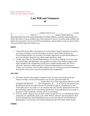 Last Will and Testament Sample in Word and Pdf formats