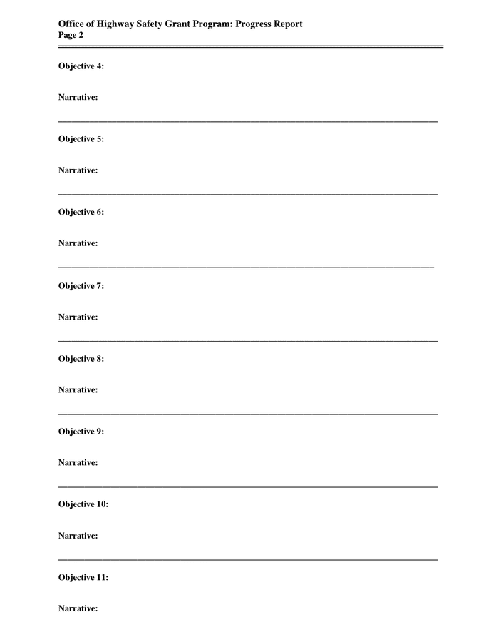 Quarterly progress report in Word and Pdf formats - page 2 of 6