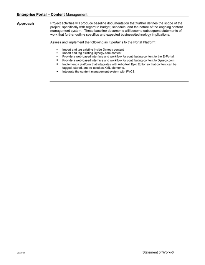 Statement of Work Template in Word and Pdf formats - page 6 of 9