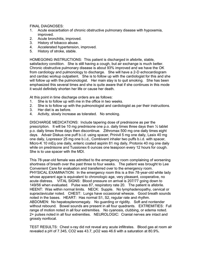 Discharge Summary Samples in Word and Pdf formats - page 5 of 6
