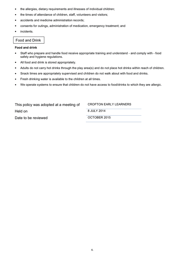 Health And Safety Policy In Word And Pdf Formats Page 6 Of 7
