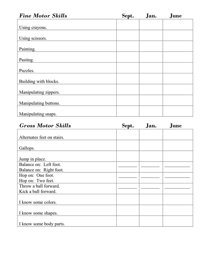 PRESCHOOL PROGRESS REPORT In Word And Pdf Formats Page 2 Of 4