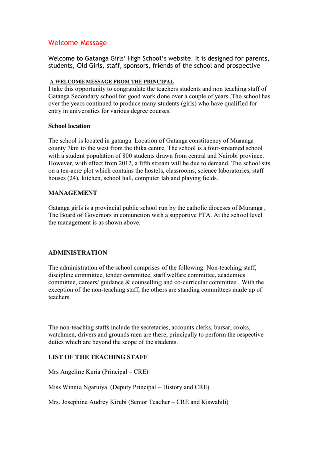 Welcome Message - download free documents for PDF, Word and Excel