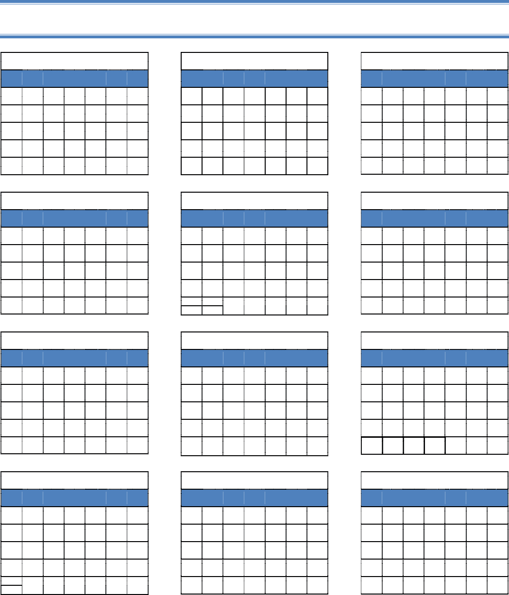 Blank 2016 Calendar in Word and Pdf formats