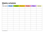 Weekly Schedule Sample in Word and Pdf formats