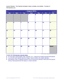August 2018 Calendar - download free documents for PDF, Word and Excel