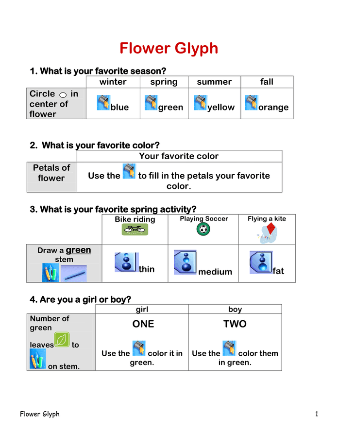 Flower Glyph in Word and Pdf formats
