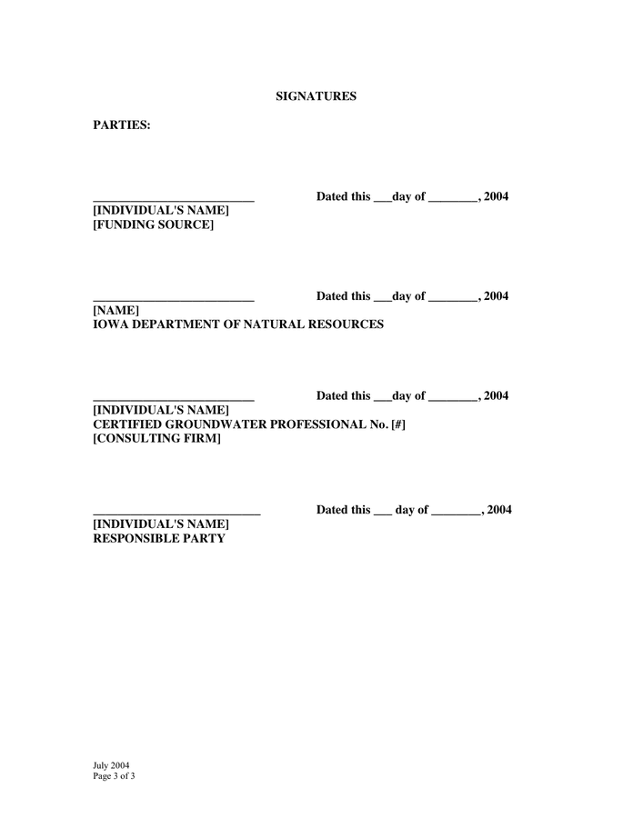 Memorandum of agreement in Word and Pdf formats - page 3 of 3