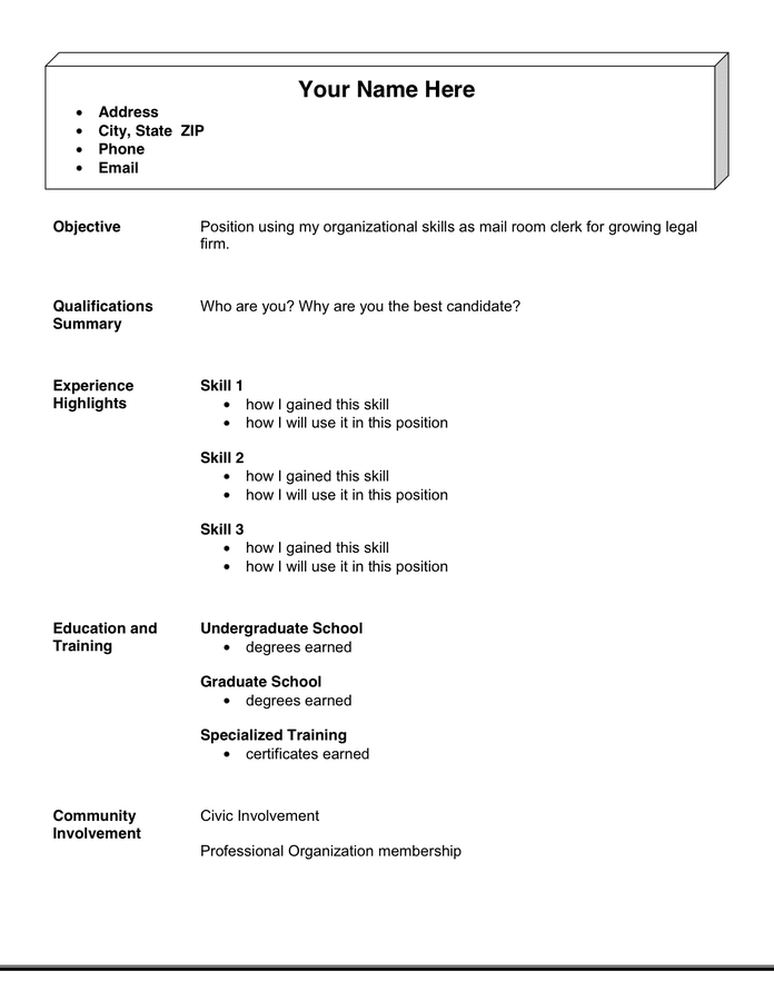 Functional Resume Template - download free documents for PDF, Word and ...