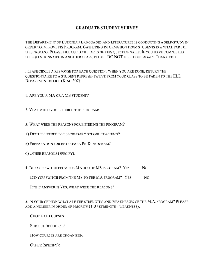 Sample Questionnaire in Word and Pdf formats - page 17 of 19