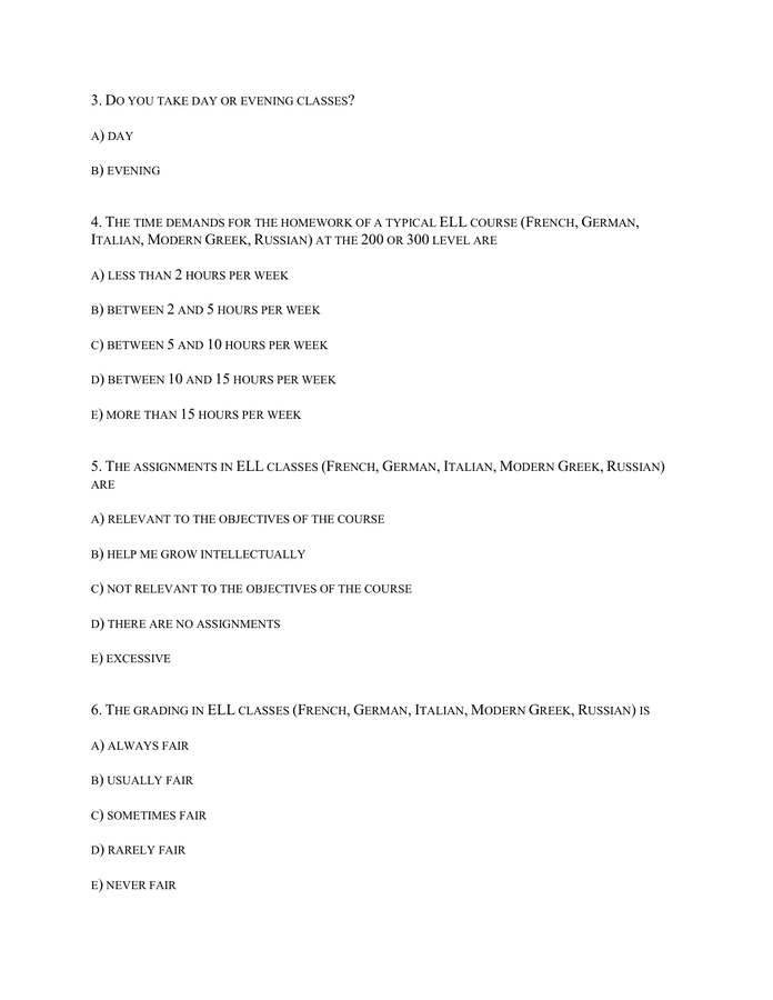 Sample Questionnaire in Word and Pdf formats - page 2 of 19