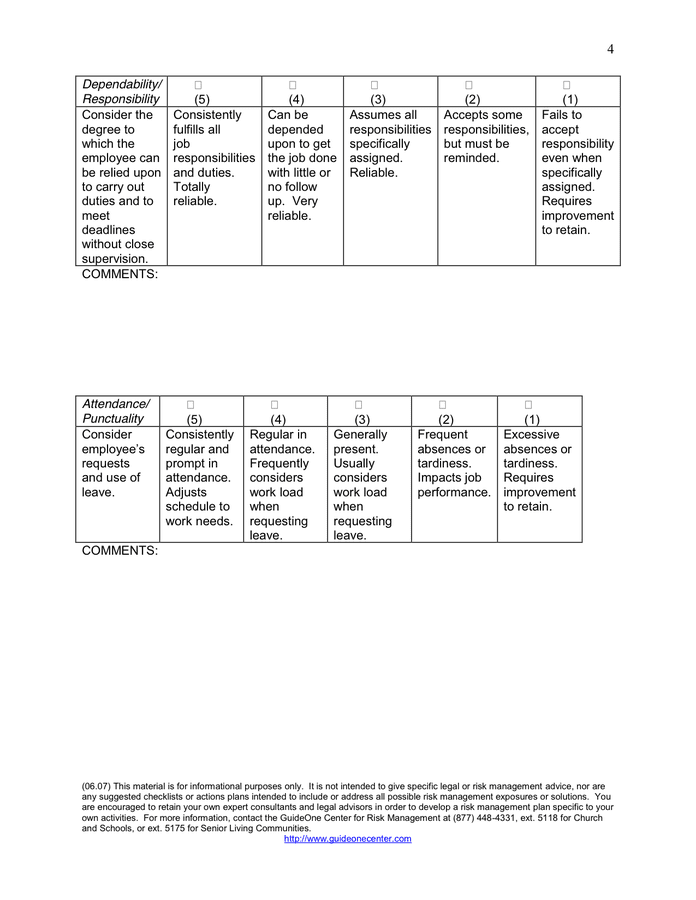 Typical Performance Evaluation