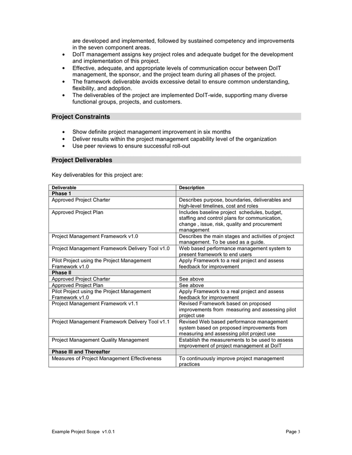 Project Management Framework in Word and Pdf formats - page 3 of 3