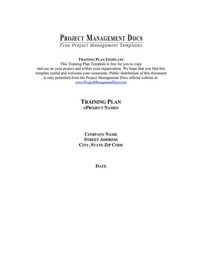 Training Plan Template - download free documents for PDF, Word and Excel