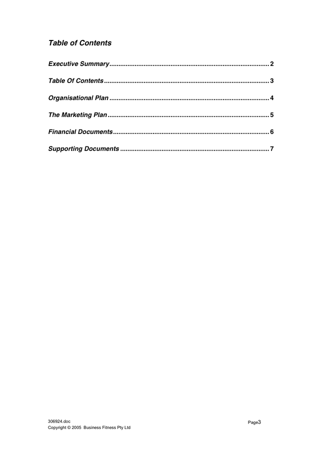 Business Plan Template in Word and Pdf formats - page 3 of 7