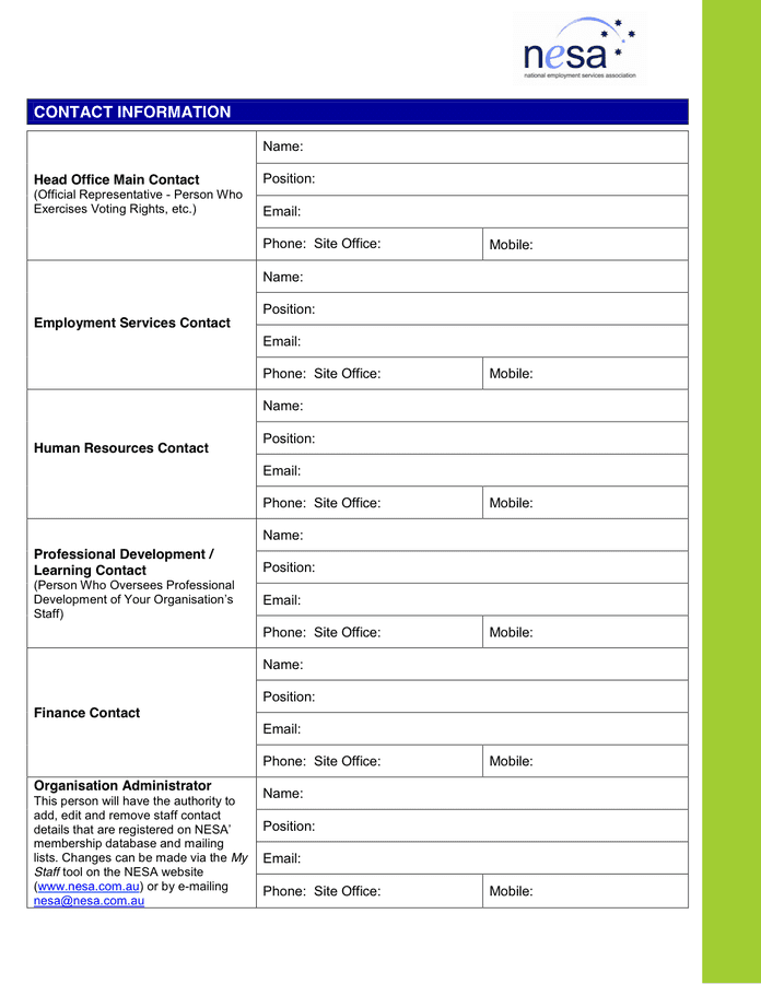 CORPORATE MEMBERSHIP APPLICATION in Word and Pdf formats - page 2 of 7