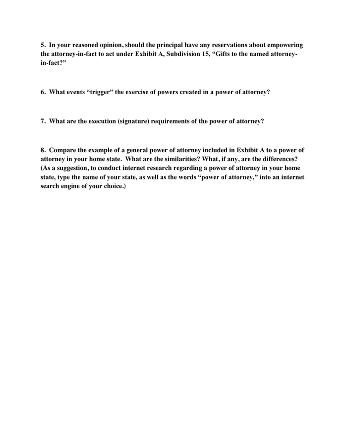 Power of Attorney Form in Word and Pdf formats - page 4 of 4