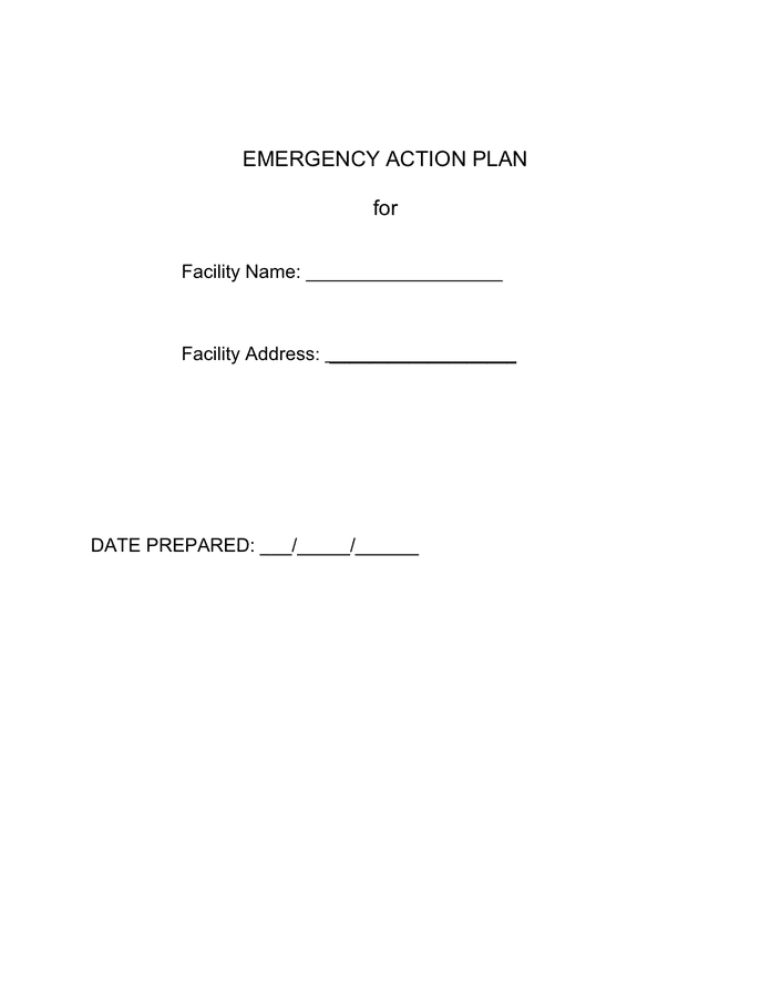 Emergency Action Plan in Word and Pdf formats - page 2 of 17