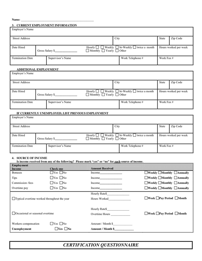 RENTAL APPLICATION in Word and Pdf formats - page 4 of 10