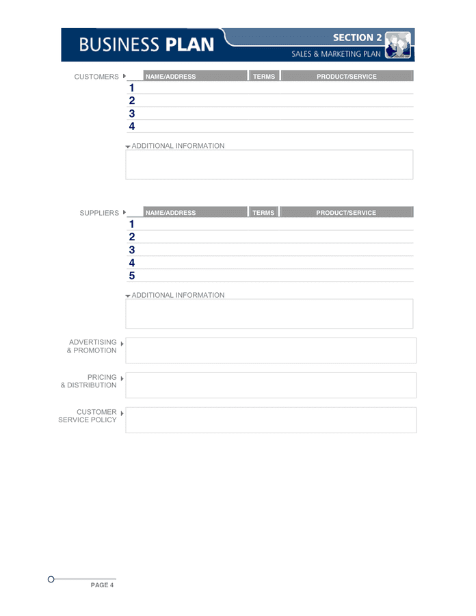 business plan Word template in Word and Pdf formats - page 4 of 10