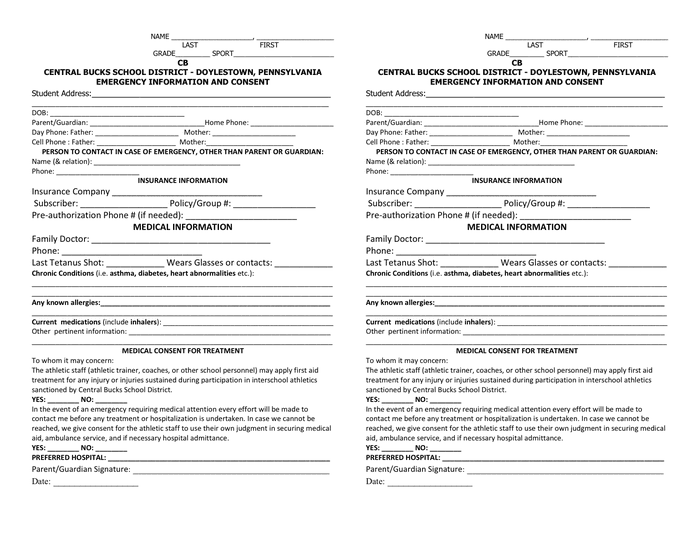 Medical Consent Form - download free documents for PDF, Word and Excel