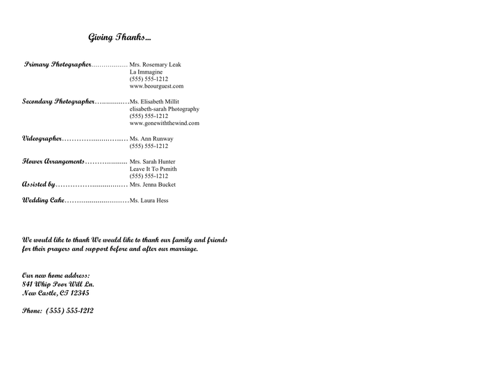 Wedding Program Template in Word and Pdf formats - page 2 of 2