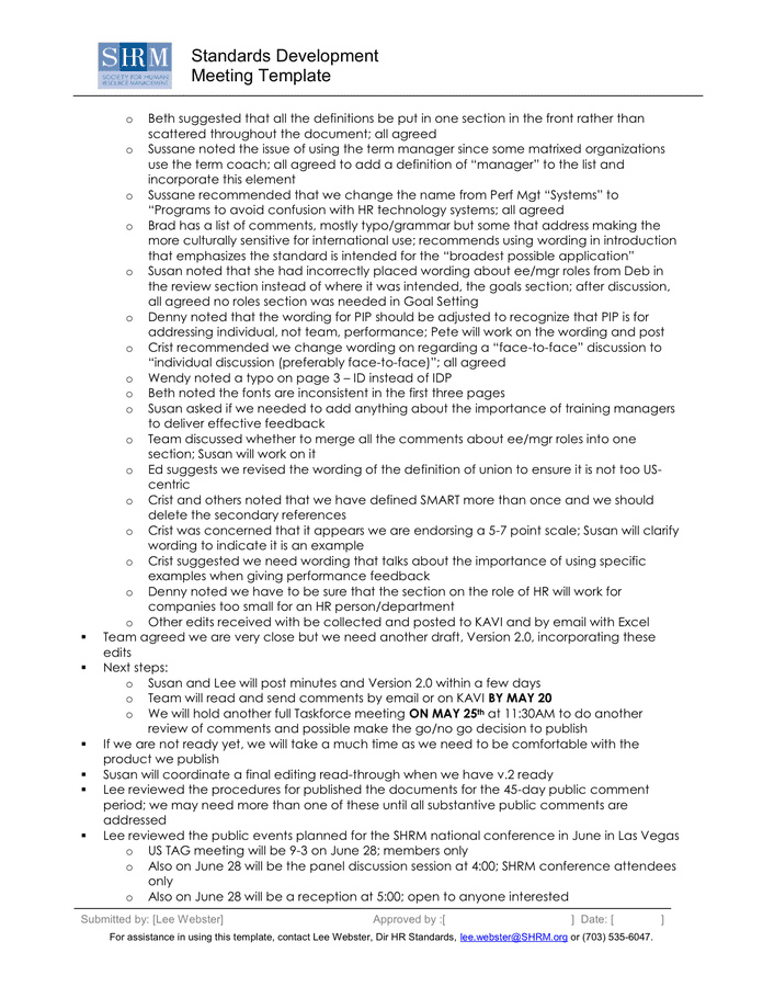 Project Meeting Minutes Template in Word and Pdf formats - page 6 of 7