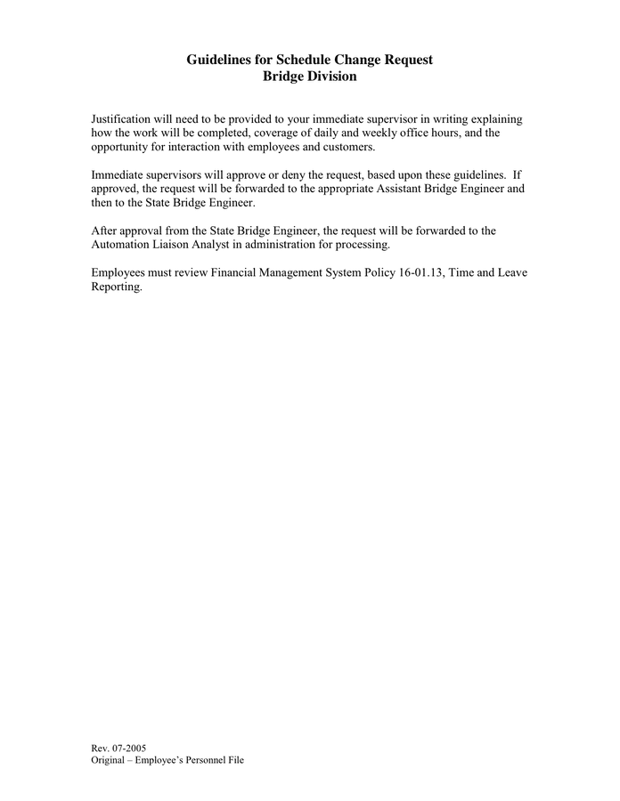 Schedule Change Request in Word and Pdf formats - page 2 of 2