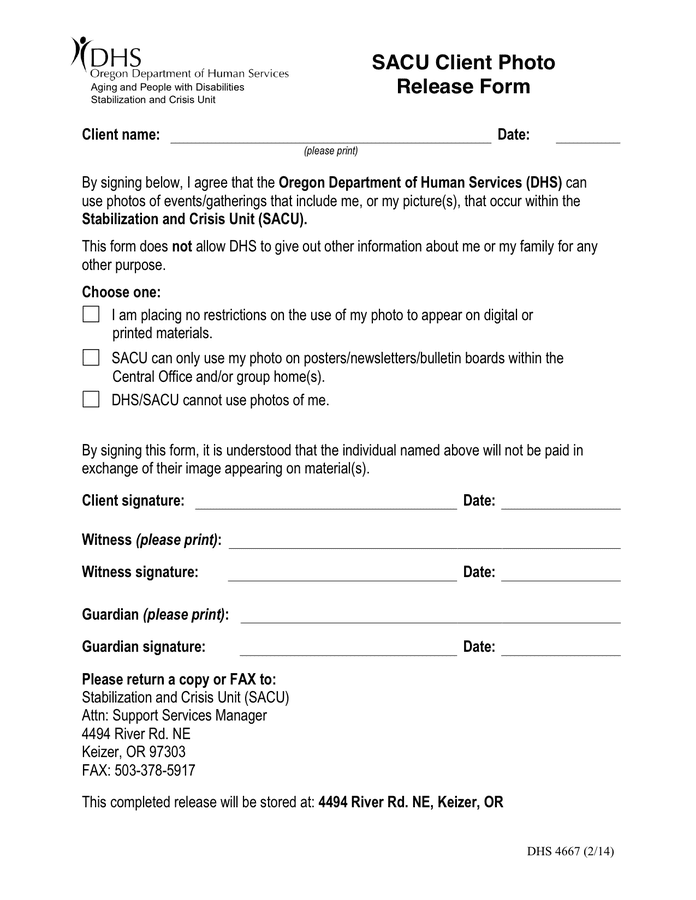 Photo Release Form in Word and Pdf formats