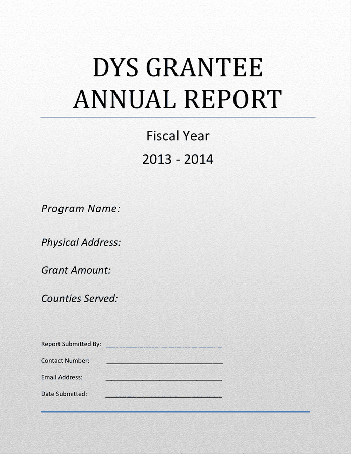 Dys grantee annual report in Word and Pdf formats